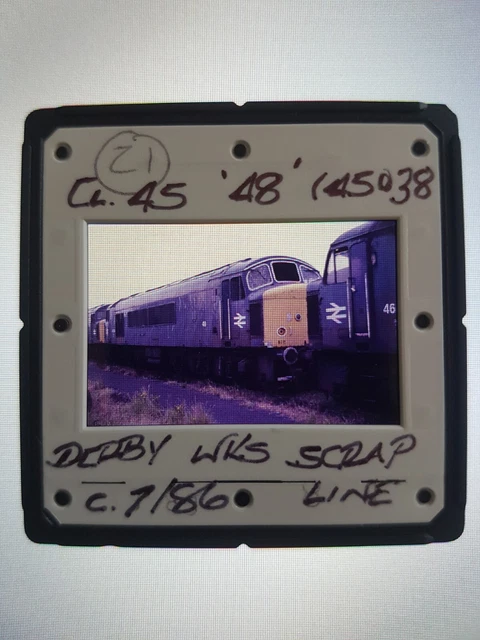 35MM RAILWAY SLIDE : Original Class 45 038/D48 on Derby scrap line ...
