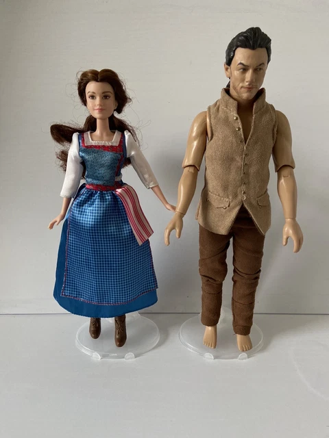DISNEY STORE BELLE & Gaston dolls, Beauty Beast Live Action. Incomplete ...