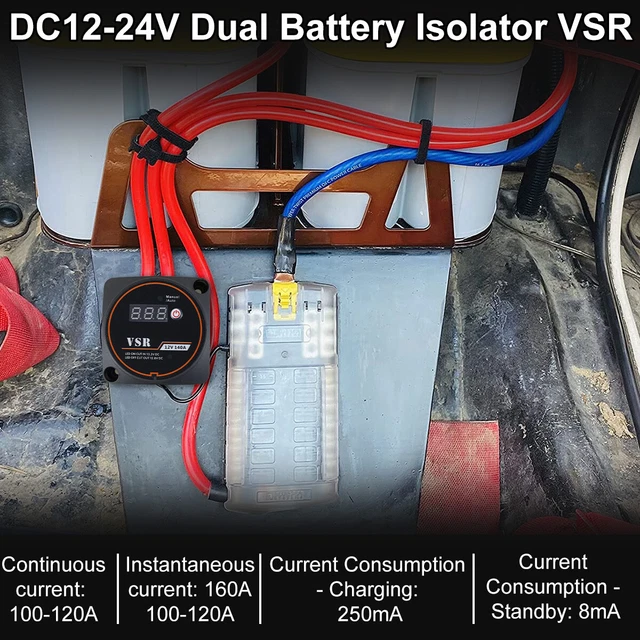 DUAL BATTERY ISOLATOR 12V 140AMP IP68 Waterproof Battery Voltage ...
