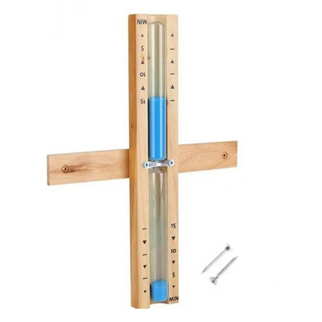 For Sauna 15 Minute Hourglass Sand Timer Wooden Clock With Clear Glass 2186 Picclick Ca