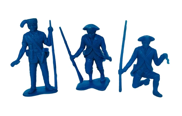 PLASTIC TOY SOLDIERS Military Militia army men vtg marx mpc blue Civil ...