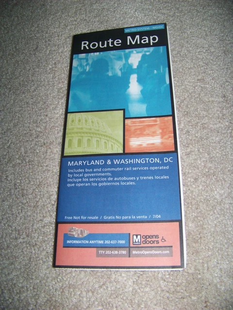 2004 SMARTMAPS METRO System Route Map Maryland Washington District of ...