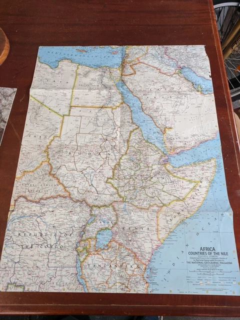 NATIONAL GEOGRAPHIC MAP 1963 of north east africa and Middle East ...