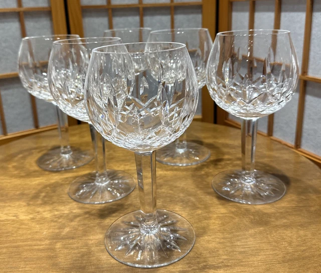 VINTAGE WATERFORD CRYSTAL LISMORE Oversized Wine Glass 7 5/8" Qty 6 ...
