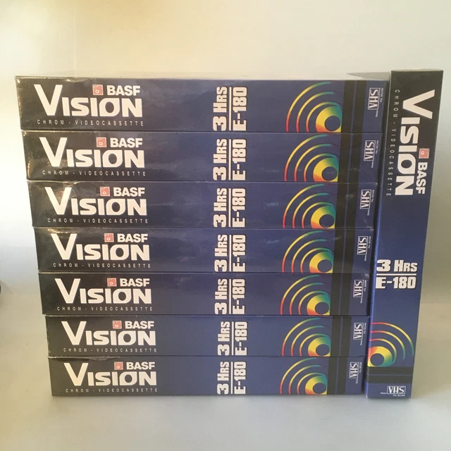 8X BASF VISION VHS E-180 3 Hrs Chrome Blank Video Tape Cassettes - New ...
