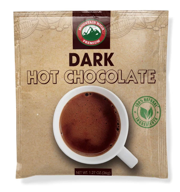 MOUNTAIN HIGH ALL Natural Hot Chocolate Envelopes (Dark Chocolate, 48 ...