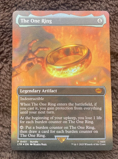 MTG: THE ONE Ring - Borderless - Mount Doom Scene FOIL - NM UNPLAYED x4 ...