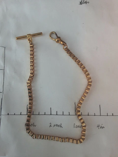 VINTAGE 18K POCKET watch chain 12 inches, gold filled stamped,as ...