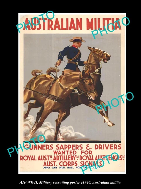 OLD 8X6 HISTORIC PHOTO OF AUSTRALIAN ANZAC WW2 POSTER AUSTRALIAN ...