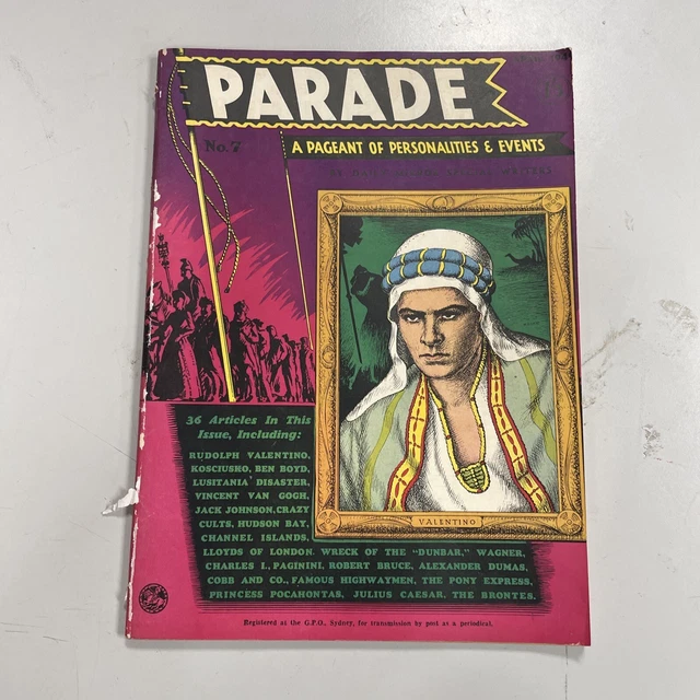 ORIGINAL VINTAGE AUSTRALIAN Parade Magazine 1949 No.7 Valentino Mancave ...