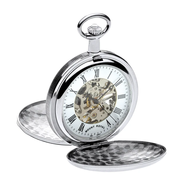 CHROME PLATED DOUBLE Hunter Pocket Watch by Mount Royal - Model No. B28 ...