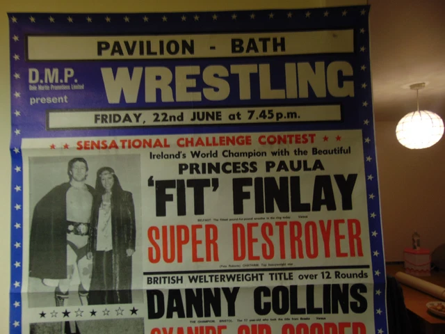 BRITISH WRESTLING POSTER (Fit Finlay, Marty Jones, Danny Boy Collins ...