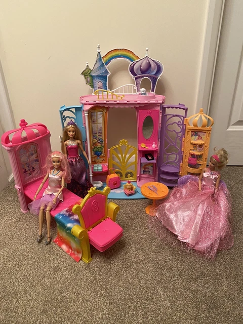 BARBIE DOLL DREAMTOPIA Castle Rainbow Cove Fold & Go House, Dolls ...