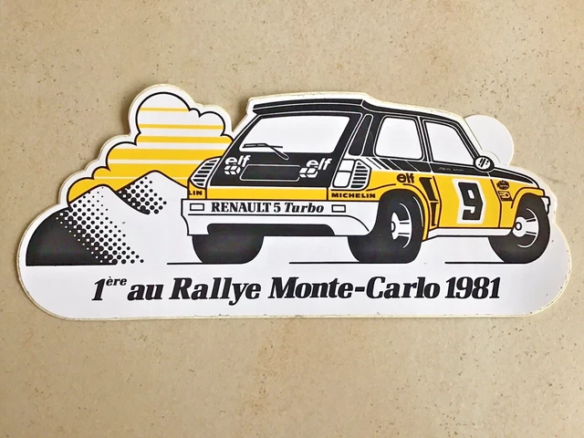 STICKER AUTOCOLLANT RENAULT 5 R5 turbo MONTE-CARLO racing RALLYE 1981 ...