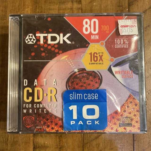 TDK CD-R 48 X 80 Min 700MB PRINT ON 10 Pack $7.95 - PicClick