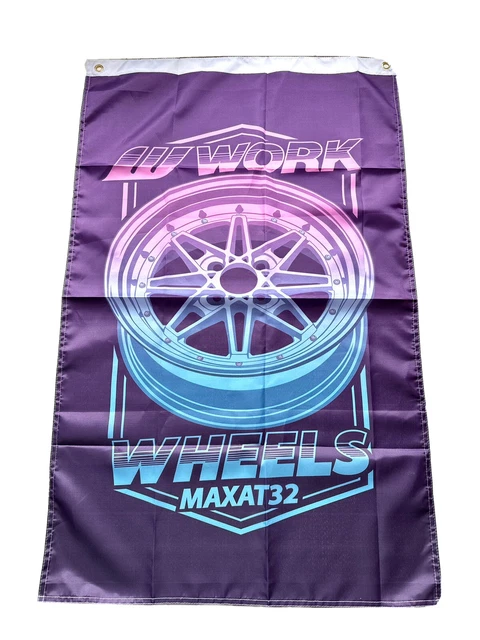 WORK WHEELS GARAGE Workshop Flag Banner Sign JDM £12.99 - PicClick UK