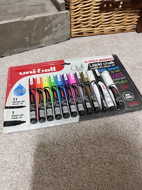 UNI-BALL LIQUID CHALK Paint Marker Assorted Colours Water Resistant ...