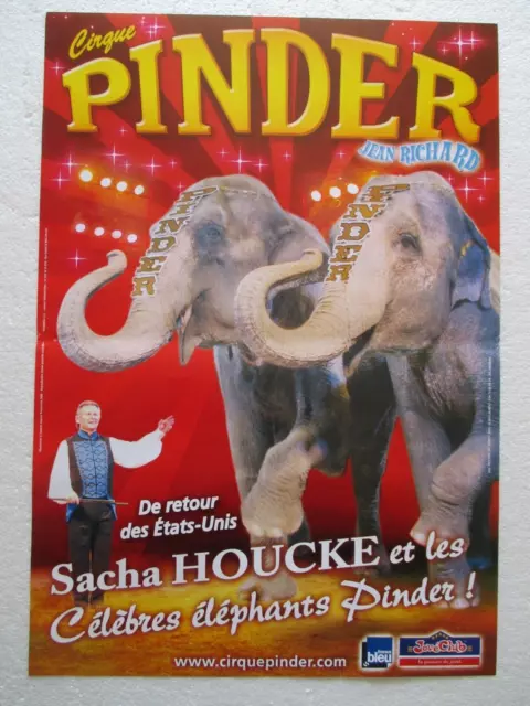 CIRCUS POSTER - PINDER JEAN RICHARD Sacha HOUCKE elephants - 30cm x ...