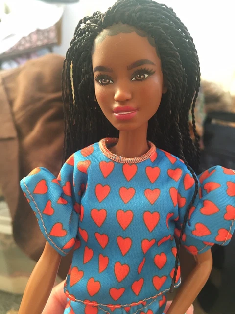 BARBIE FASHIONISTAS DOLL African American with Box Braids, Sneakers ...