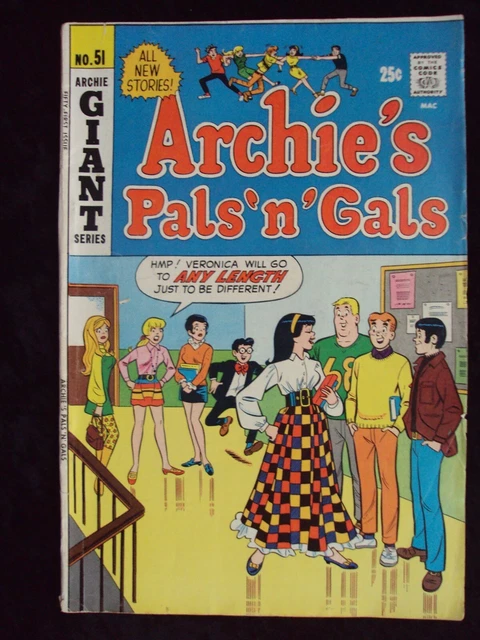 BANDE DESSINÉE ARCHIE'S Pals And Gals #56 Taille Géante Archie Comics Âge Bronze Âge EUR 10,00 ...