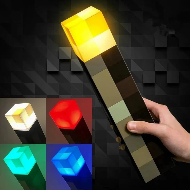 MINECRAFT GAME TORCH Lamp Led Night Light Home Decors USB Rechargeable ...