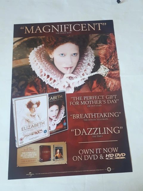 ELIZABETH CATE BLANCHETT ORIGINAL POSTER Video Shop DVD 59.2x42cm £5.00 ...