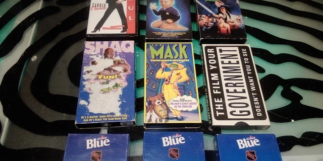 VHS LOT TREKKIES Jedi Mask Shaq Kazam Paula Abdul Labatt Blue Hockey ...