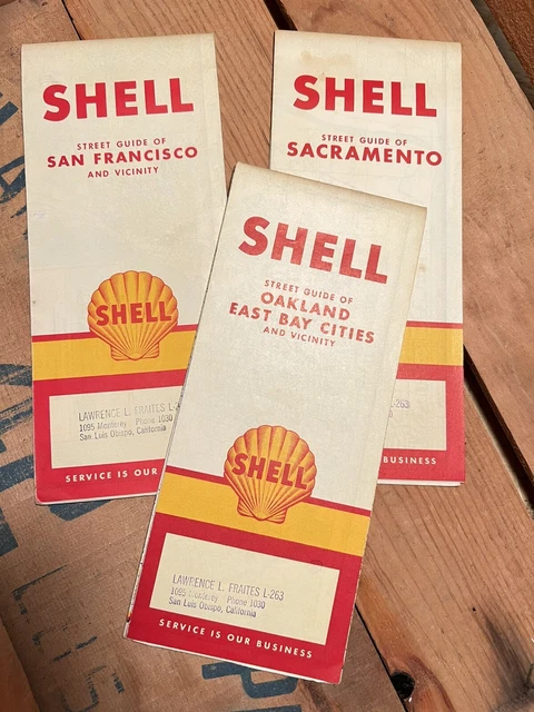 VINTAGE 1956 STREET Guide Map San Francisco Oakland Sacramento Shell ...