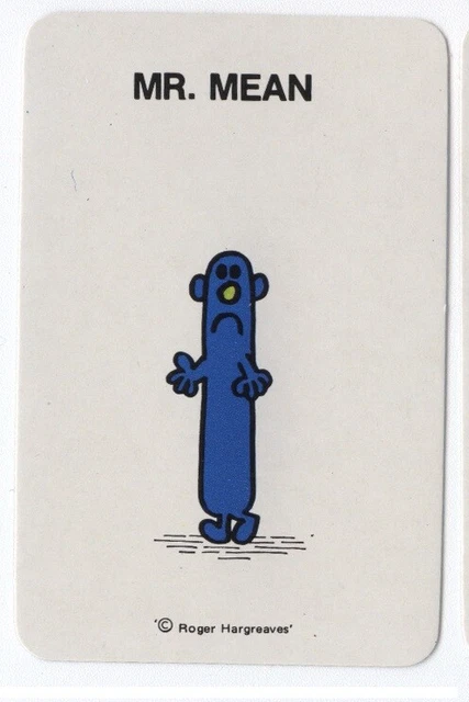 RARE 1970S MR MEN Children Cartoon Blank Back Swap Card Roger ...