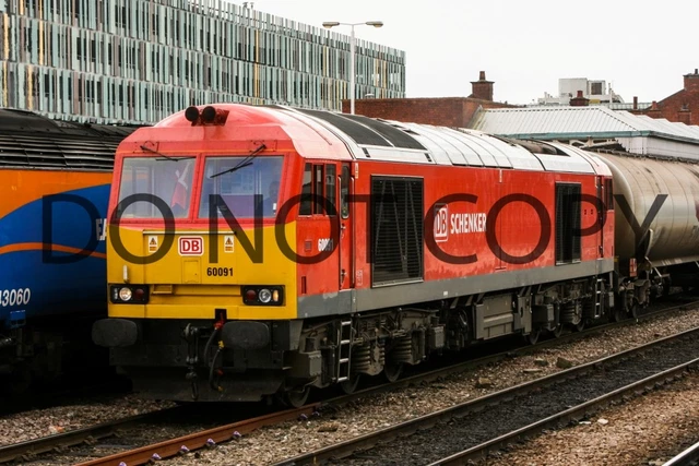 UK DIESEL TRAIN Railway Photograph Of Class 60 60091 Loco. Rm60-455 £1. ...