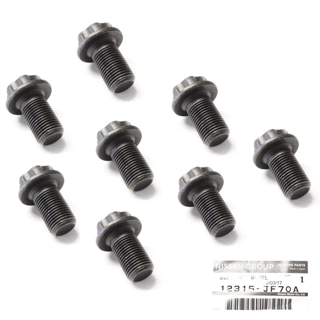 GENUINE FLYWHEEL BOLT Set Of 8 For Nissan R35 GT-R VR38DETT 12315-JF70A ...