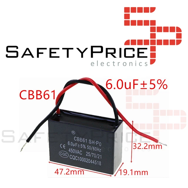 CONDENSATEUR DE DÉMARRAGE Cbb61 6Uf 450V Ac EUR 5,14 - PicClick FR