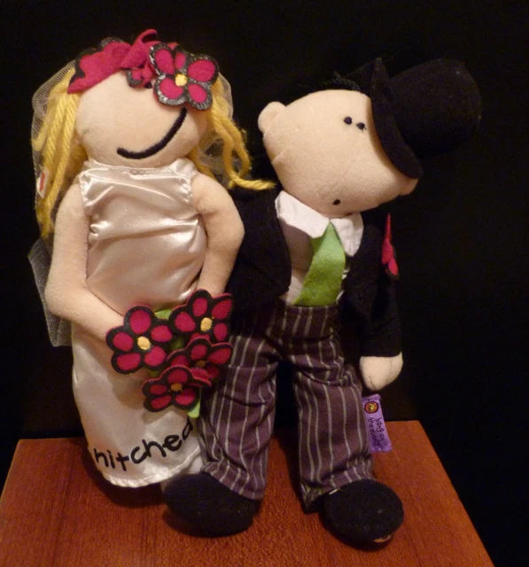 VINTAGE BANG ON the Door Hitched Soft Plush Hanging Bride & Groom ...