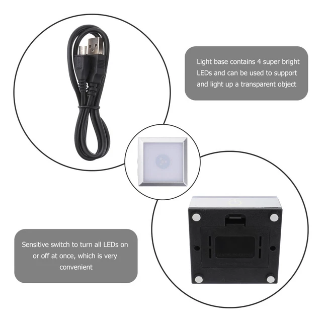LED LIGHTED DISPLAY Stand With Touch Control For Crystal Acrylic Glass ...