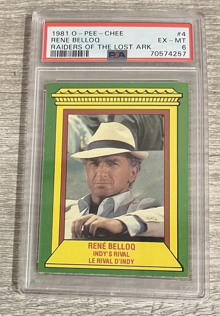 1981 OPC RAIDERS Of The Lost Ark #4 Rene Belloq Indy's Rival Psa 6 Ex ...