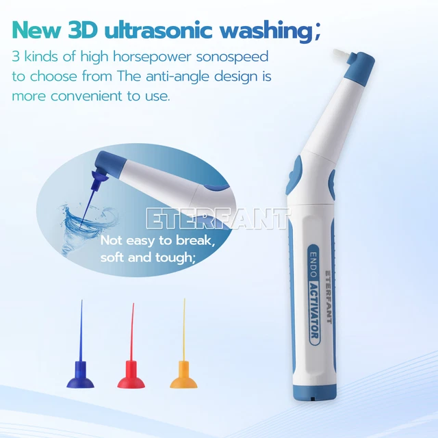 ACTIVADOR SÓNICO ULTRASÓNICO ETERFANT Endo irrigador de conducto radicular dental 60 puntas ...