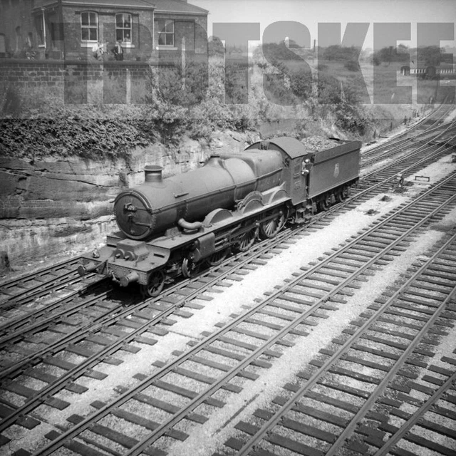 LARGER NEGATIVE BR British Railways Steam Loco 4079 Castle Chester 1955 ...