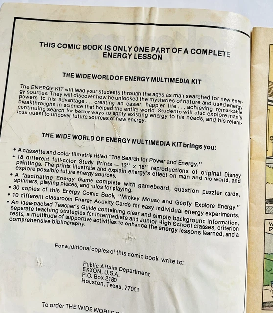 MICKEY MOUSE AND Goofy Explore Energy Walt Disney Comic 1976 Oil ...