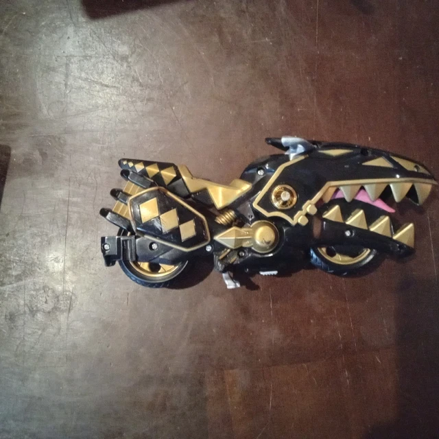POWER RANGERS DINO Thunder Black Ranger Raptor Cycle with Black Ranger ...
