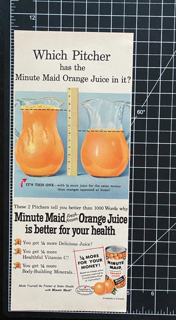 MINUTE MAID ORANGE Juice Better for your Health Vitamin C Vintage Print ...