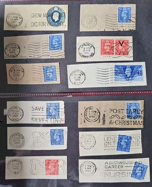 BRITISH UK POSTAL HISTORY POSTAL SLOGANS FROM 1940's TO 1950's Joblot ...