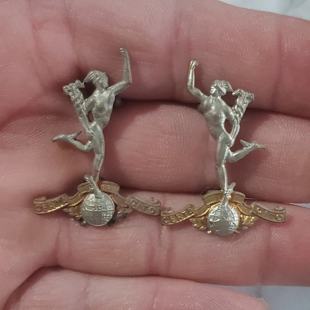 WW1 BRITISH ARMY Military “Gerta?/Certa Cito” Hat Signals Corps Collar ...