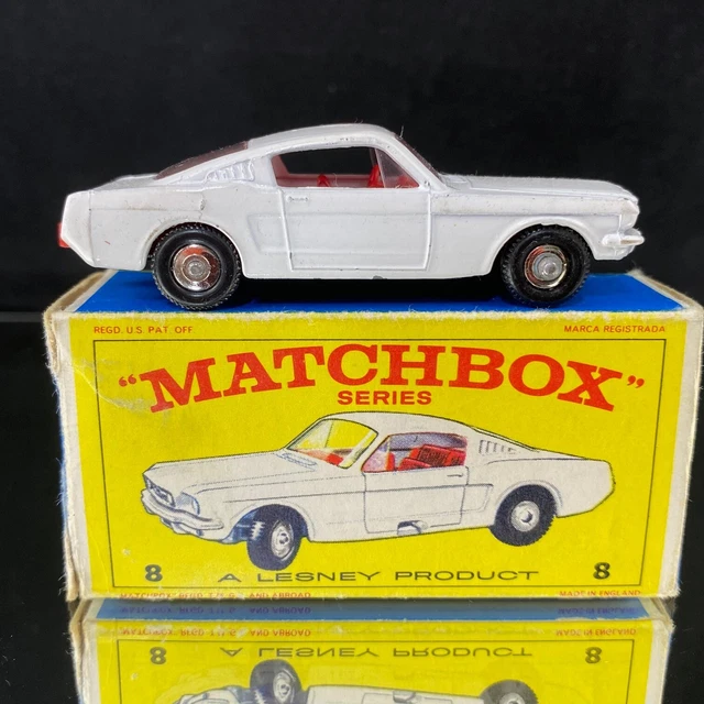 VINTAGE MATCHBOX LESNEY #8E FORD MUSTANG FASTBACK c1966 & Original "E ...