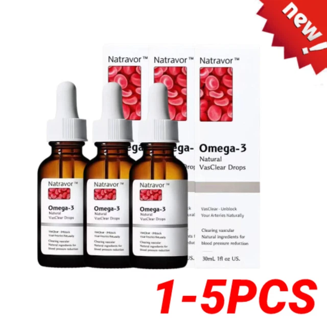 1-5X VEGAN 3 Natural Vasclear Drops,Fish Oil Alternative,DHA,EPA,Immune ...