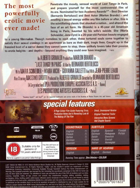 LAST TANGO IN PARIS (Marlon Brando, Maria Michi, Maria Schneider ...