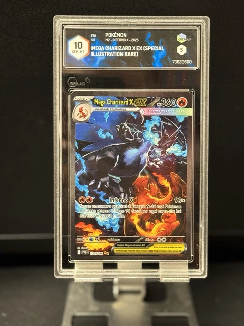 MEGA CHARIZARD X EX ita - GRADE 10 GEM MINT Pokemon Ghost Flames 125/ ...
