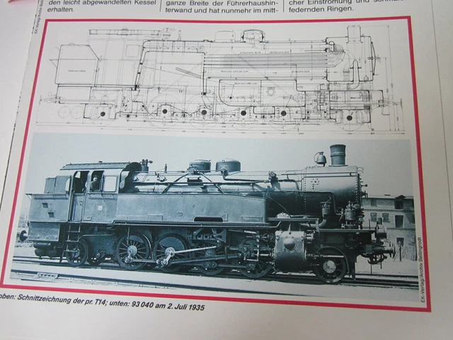 DAMPFLOK MIT RISSZEICHNUNG G49 pr. T 14 preußische Staatsbahn BR 93.0-4, 1914 EUR 5,68 - PicClick DE