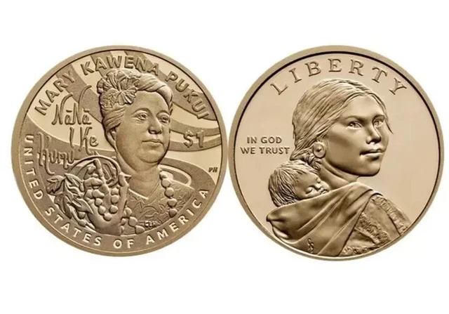2025 S PROOF Native American Sacagawea Mary Kawena Pukui Dollar Coin £9 ...