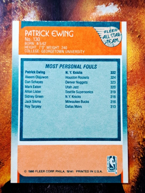 PATRICK EWING 1988-89 FLEER ALL STAR TEAM #130 $4.13 - PicClick AU