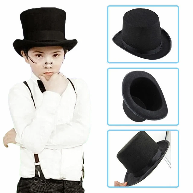BLACK KIDS HAT Folding Collapsible Top Hat Magician Performer : Trick ...